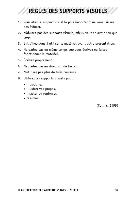 Les règles des supports visuels | DIDAPRO - Didactique professionnelle